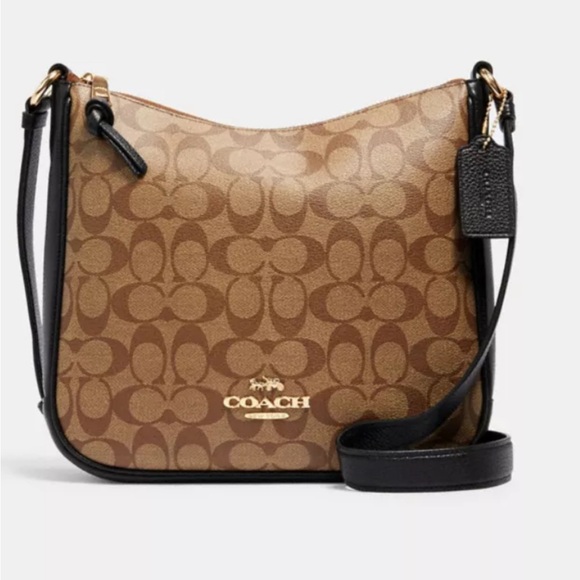 Coach | Bags | Coach Brown And Black Crossbody Bag With Signature ...